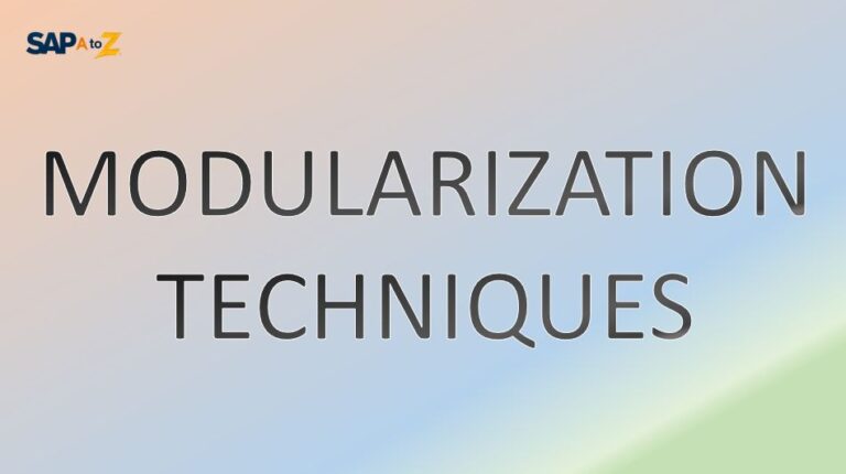SAP Modularization Techniques 4: Improve ABAP Code Efficiency